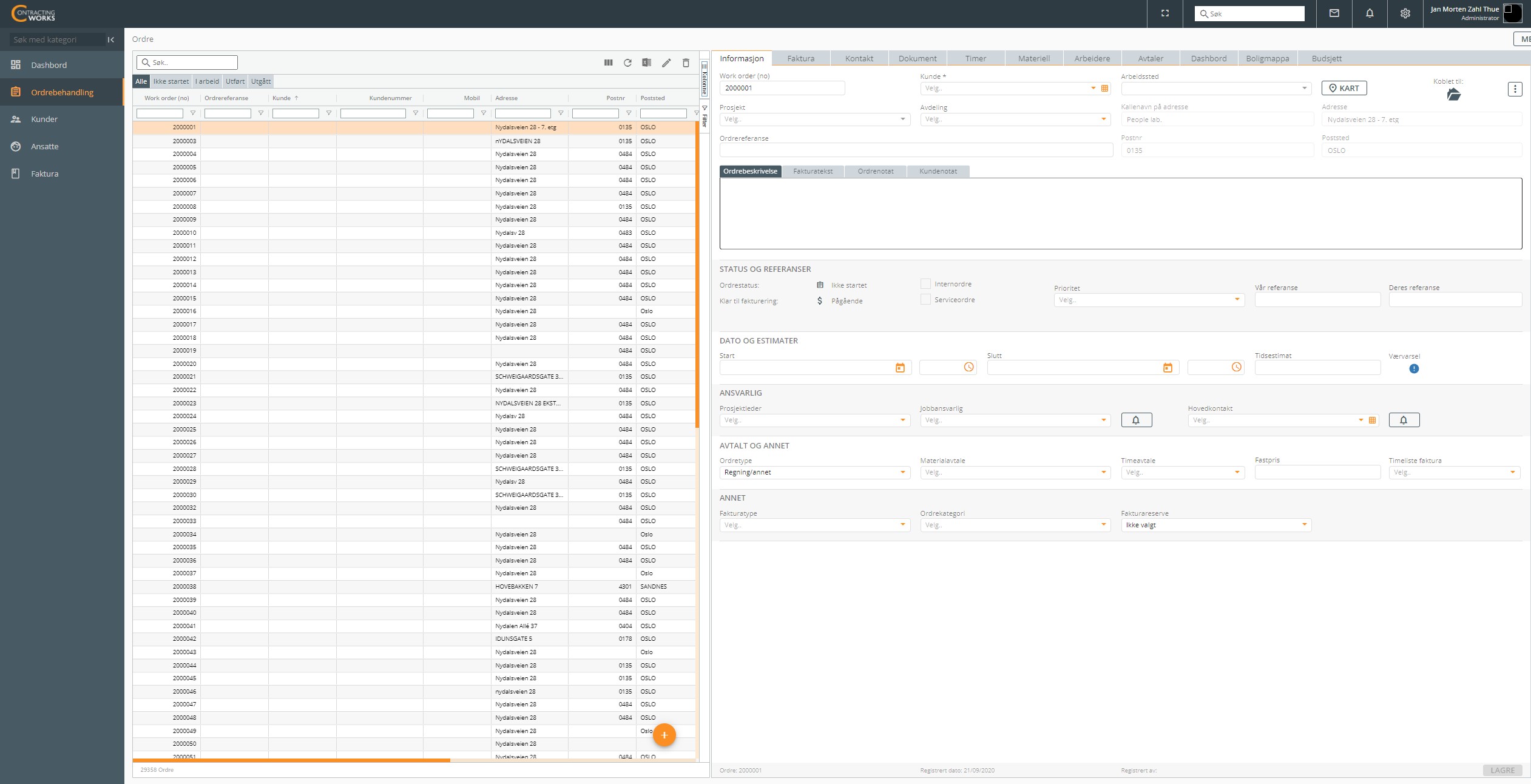 Work order notes – Contracting Works - Customer center